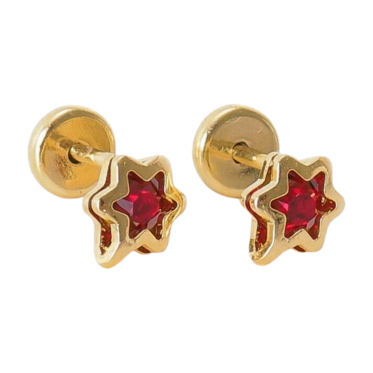 Brinco Baby Estrela com Pedra 3mm Folheado a Ouro - Family Collection