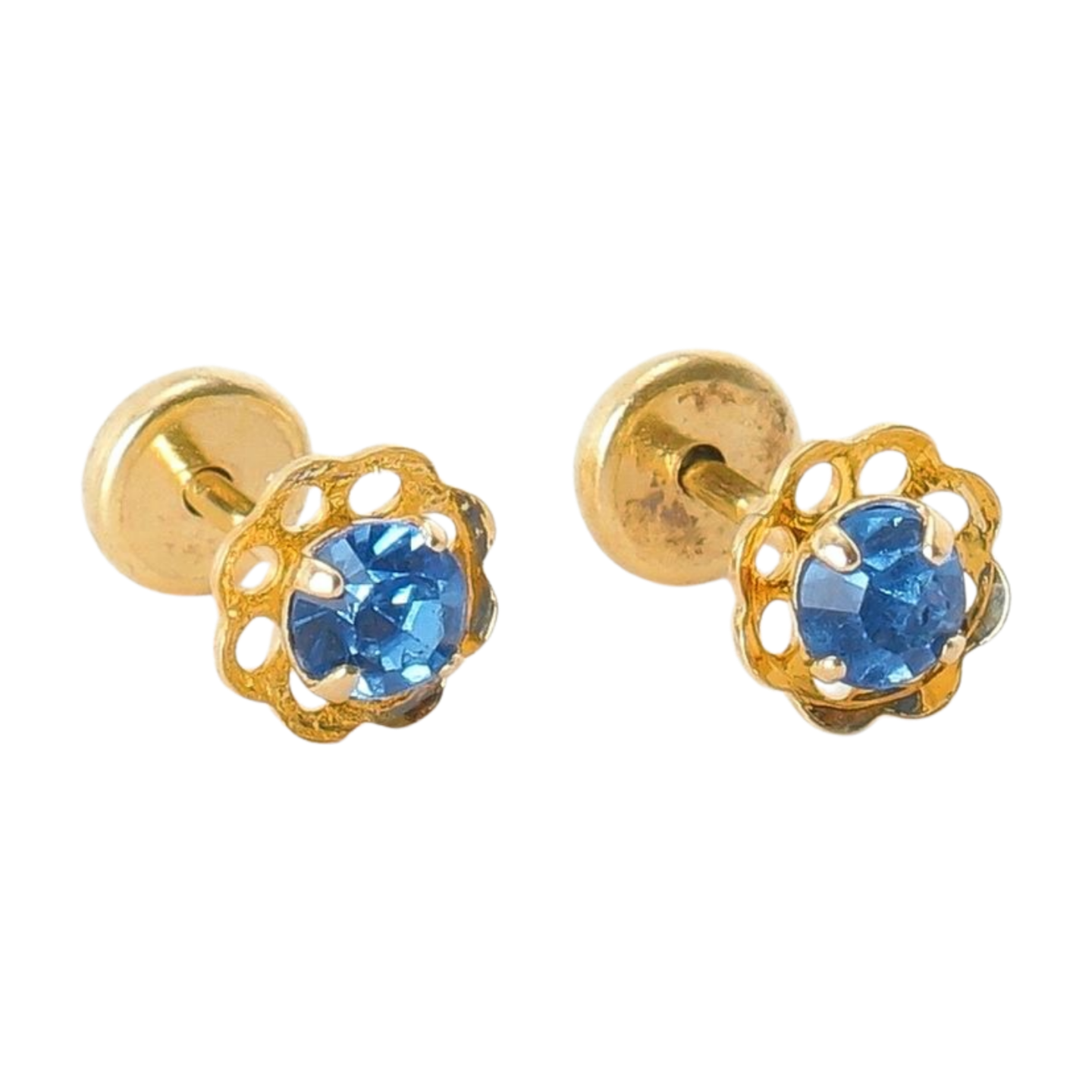 Brinco Baby Florzinha Com Pedra 3,0mm Folheado a Ouro - Family Collection