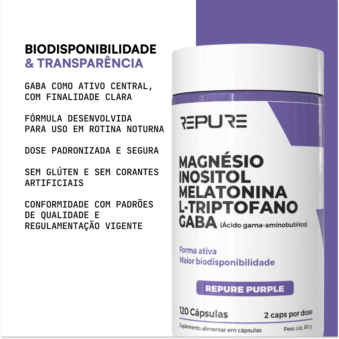 Magnésio + Inositol + GABA + Melatonina + Triptofano 120 Cápsulas ...