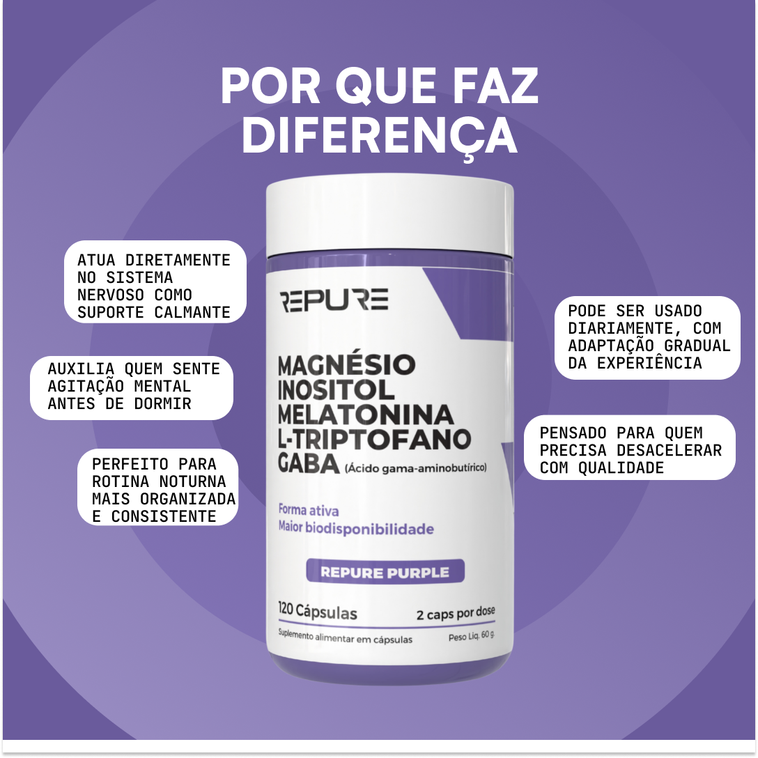 Magnésio + Inositol + GABA + Melatonina + Triptofano 120 Cápsulas ...