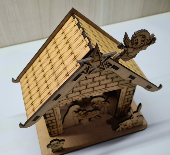 Presépio de Natal em MDF Cru - Enfeite Natalino do Nascimento de Jesus ...