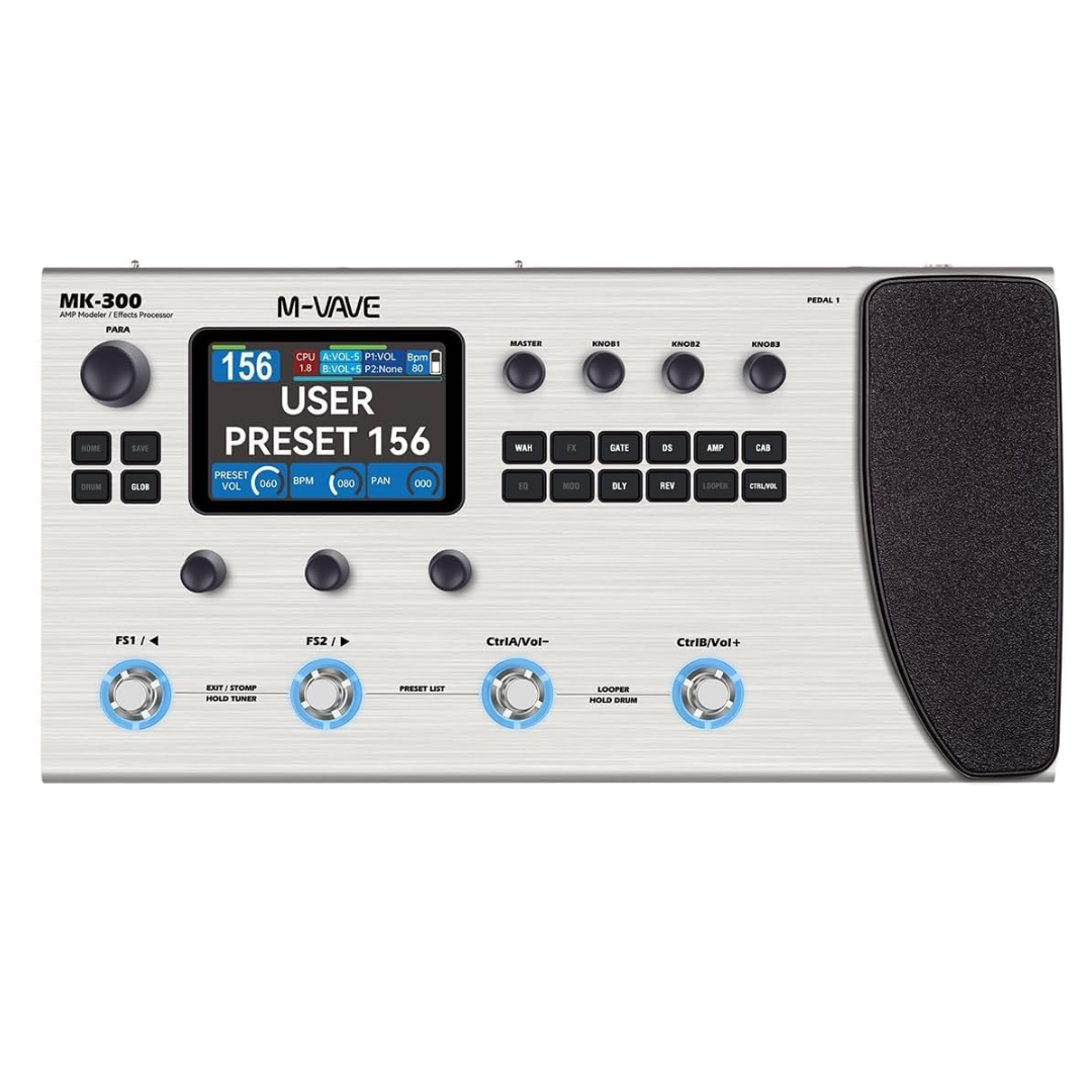 Pedaleira Multi Efeitos para Guitarra e Baixo M-VAVE MK-300 - Gruveria Shop