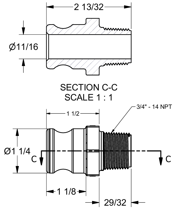 ENGATE RÁPIDO MACHO 3/4" X ACOP. DE ALAVANCA DE CAME PP ROSCA MACHO ...