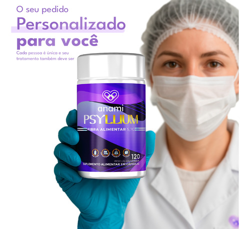 Psyllium 475mg Fibra Alimentar | 120 Cápsulas Veg - Anami - Anami Formulas