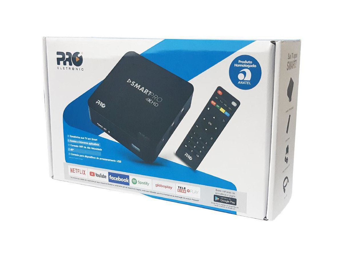 SmartBox WiFi 4k Para Recepção de Conteúdo Digital ProEletronic ...