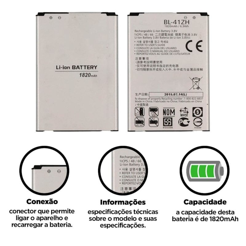 Bateria Lg G2 Lite - L5 Sporty - L50 - Joy - Leon | Skytech - Skytech ...