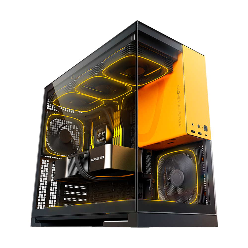 Gabinete Gamer Geometric Future Model 5 Sem Fans Preto e Amarelo ...