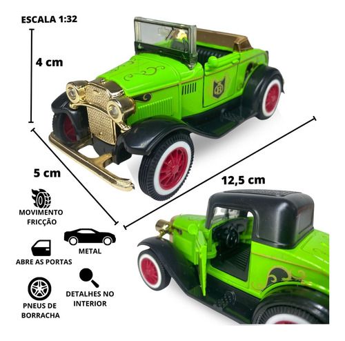 Carrinho Miniatura Antigo Calhambeque Clássicos Abre Porta [F114 ...