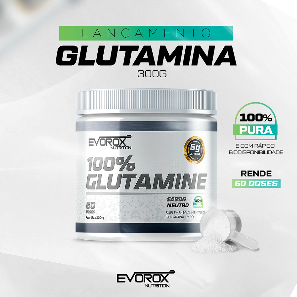 Glutamina 100% 300g 60 Doses Evorox Nutrition - Evorox Nutrition ...