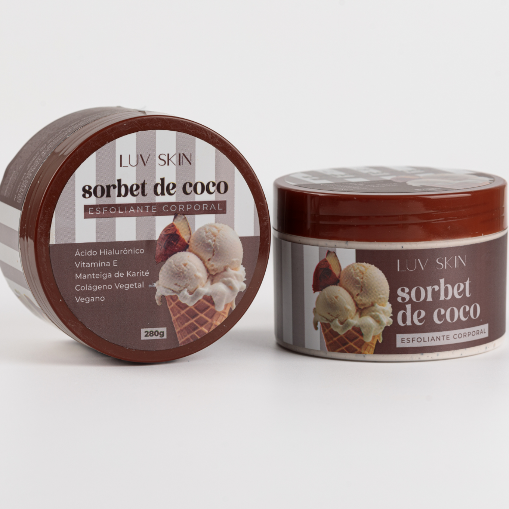 Esfoliante Corporal Sorbet de Coco Luv Skin – pele macia e renovada ...