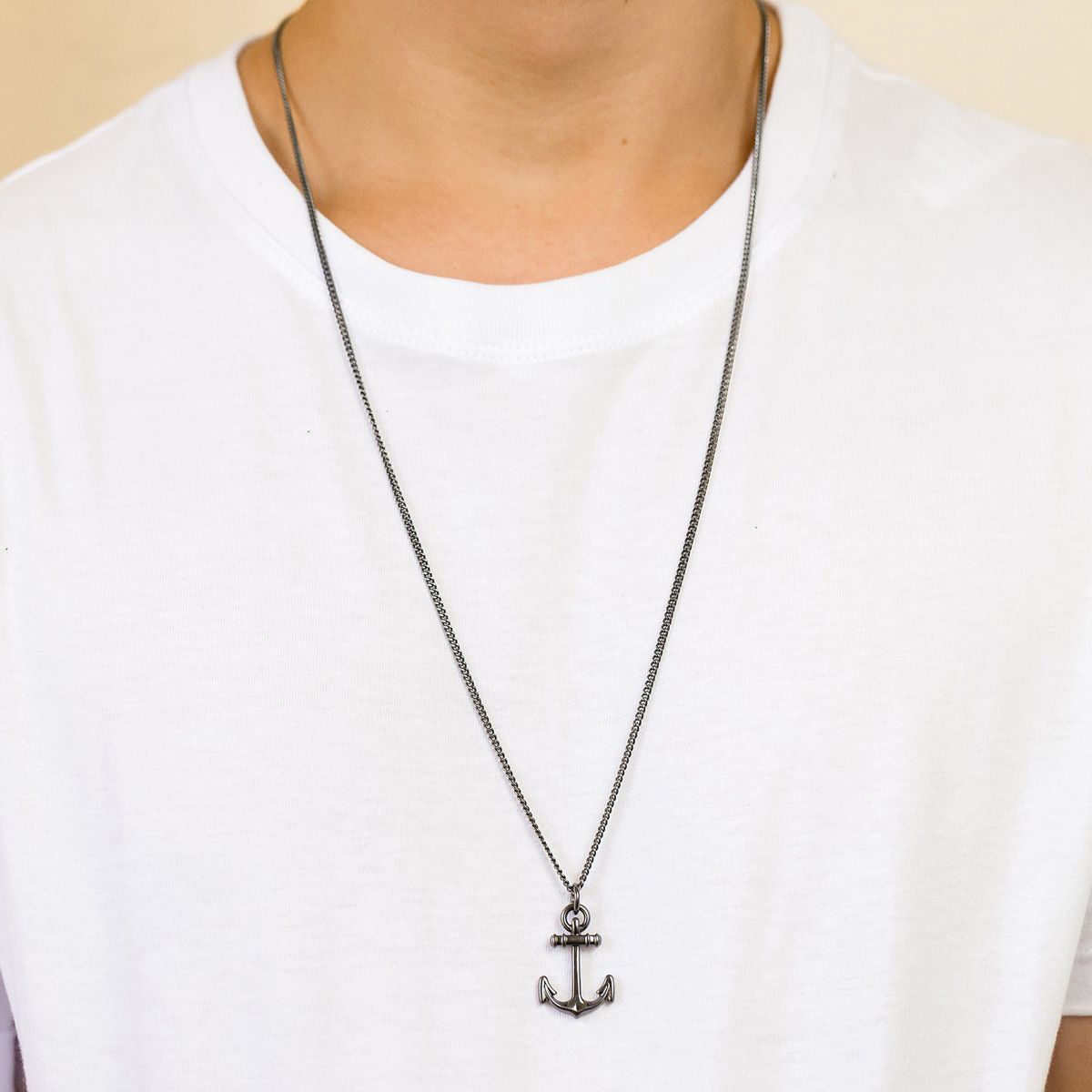 Colar Masculino Corrente Âncora - CODE Brincos Masculinos - Loja Online