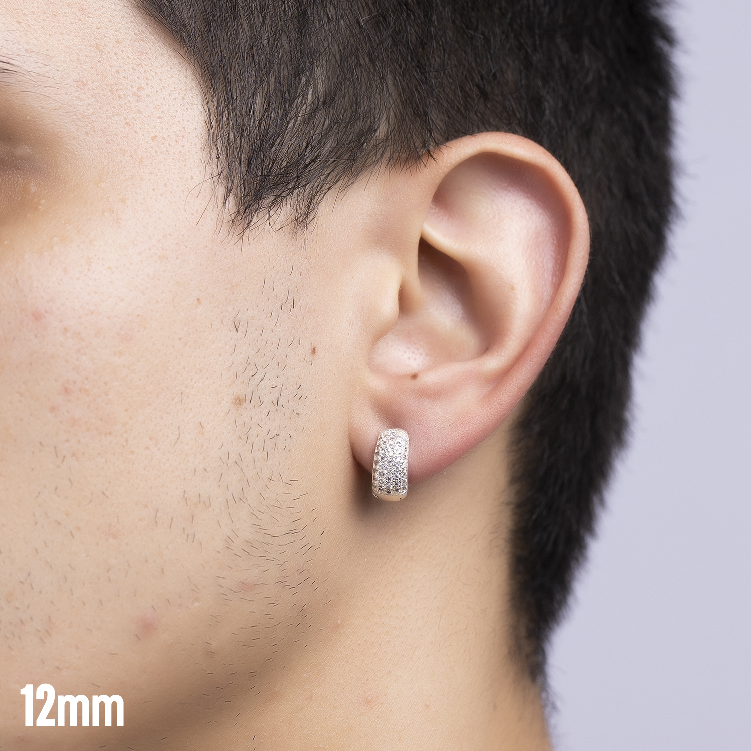 Brinco Argola Cravejado Pavê Cristal - CODE Brincos Masculinos - Loja ...