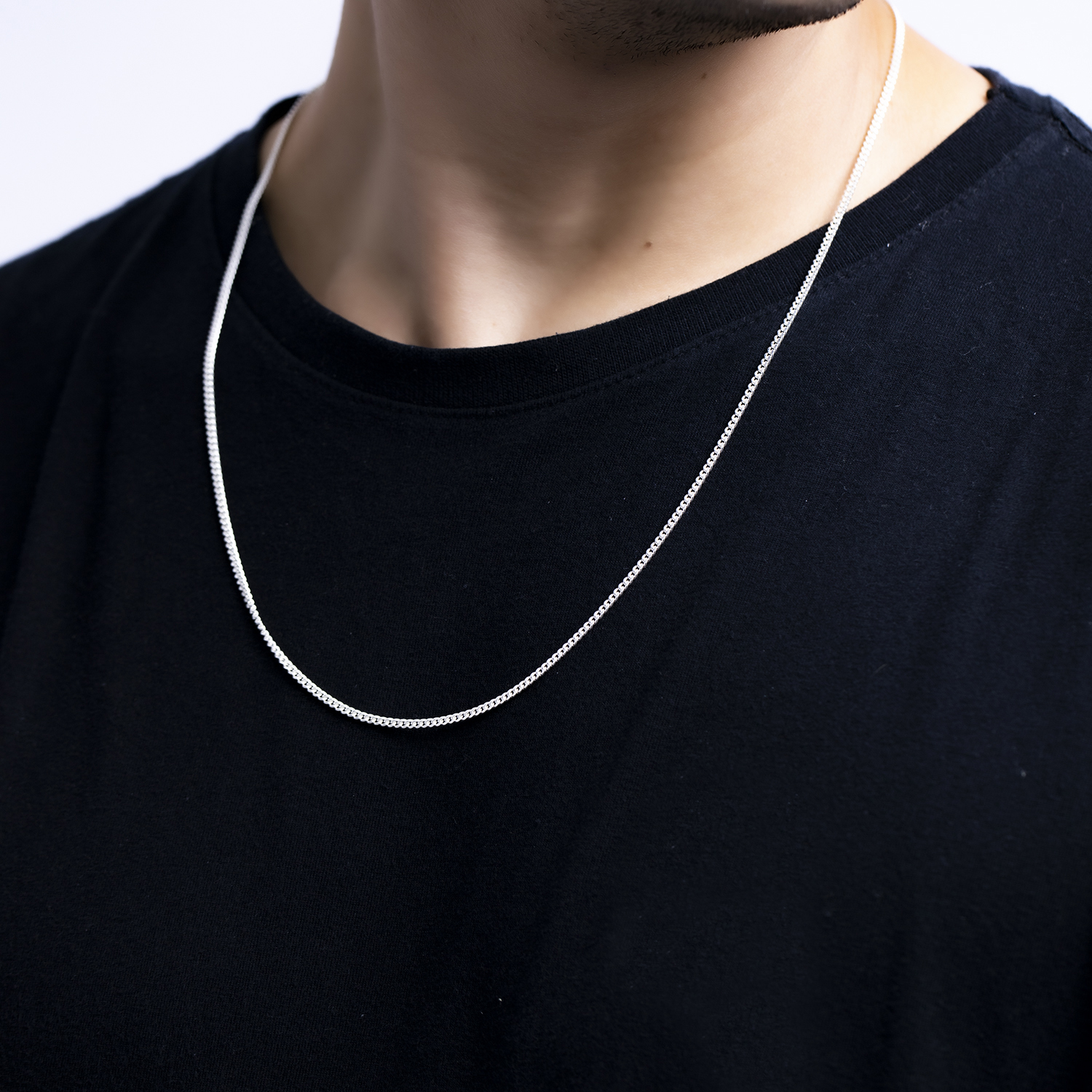 Corrente Masculina De Prata 925 Grumê 2mm 60cm - CODE Brincos Masculinos - Loja Online