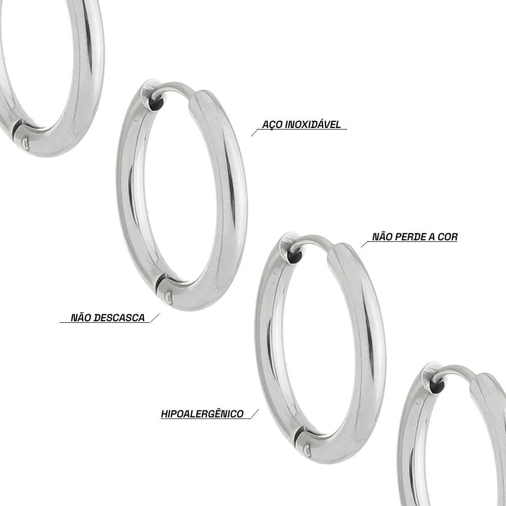 Brinco Argola Aço Cirúrgico - CODE Brincos Masculinos - Loja Online