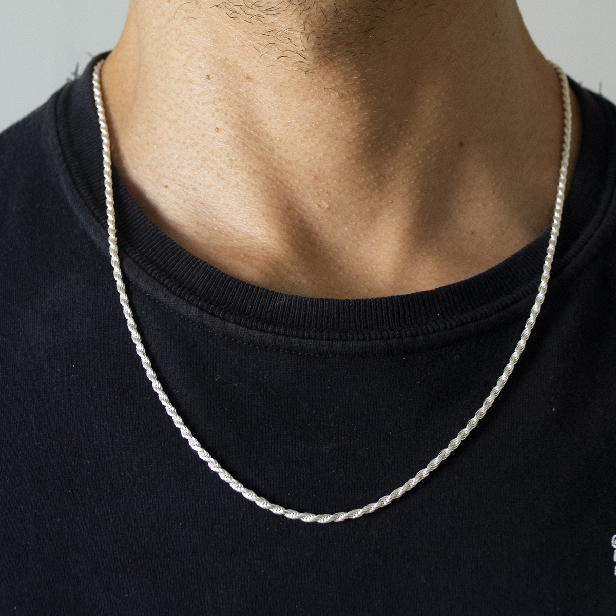 Cordão Baiano Prata 925 - 60cm - CODE Brincos Masculinos - Loja Online