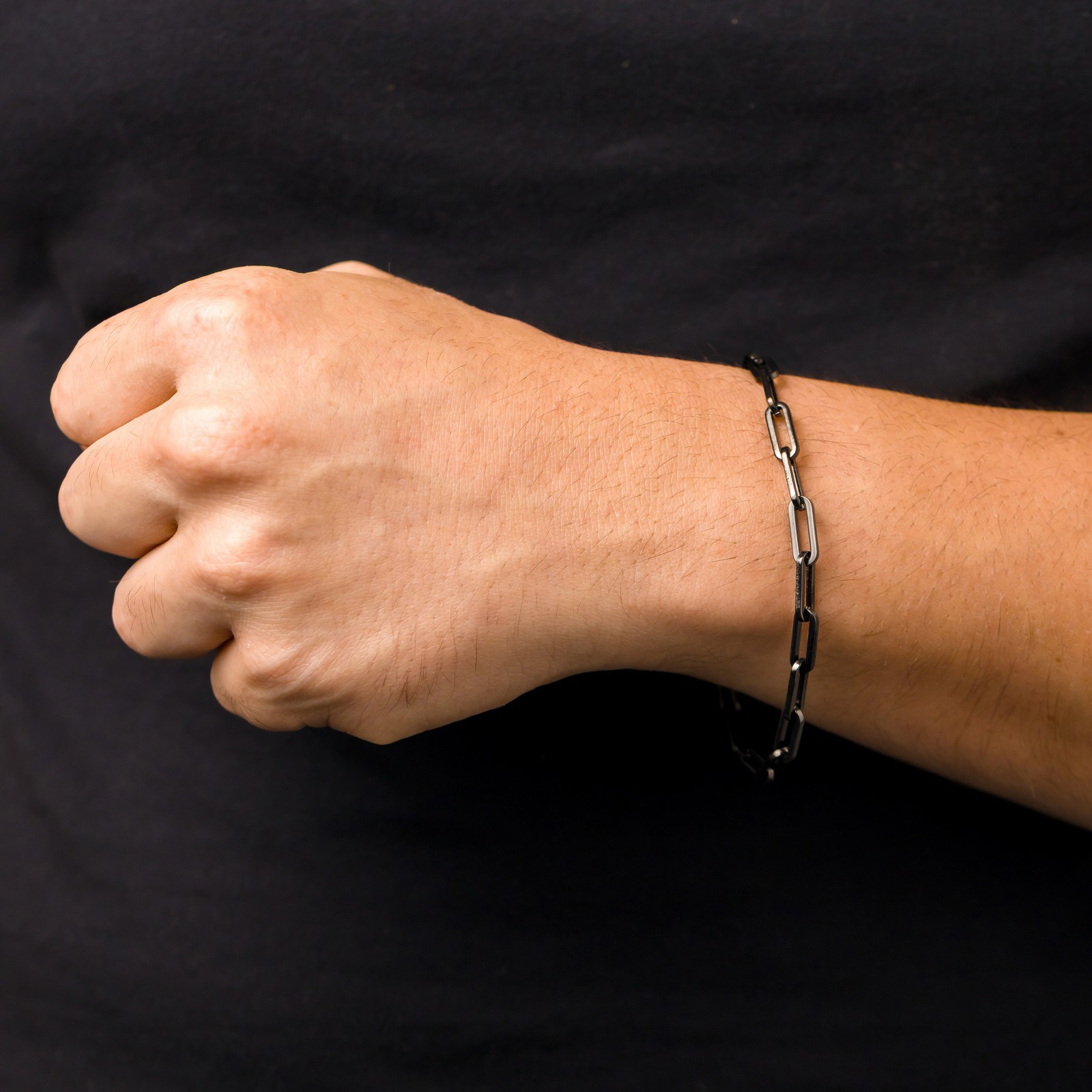 Pulseira De Aço Key Preta - CODE Brincos Masculinos - Loja Online
