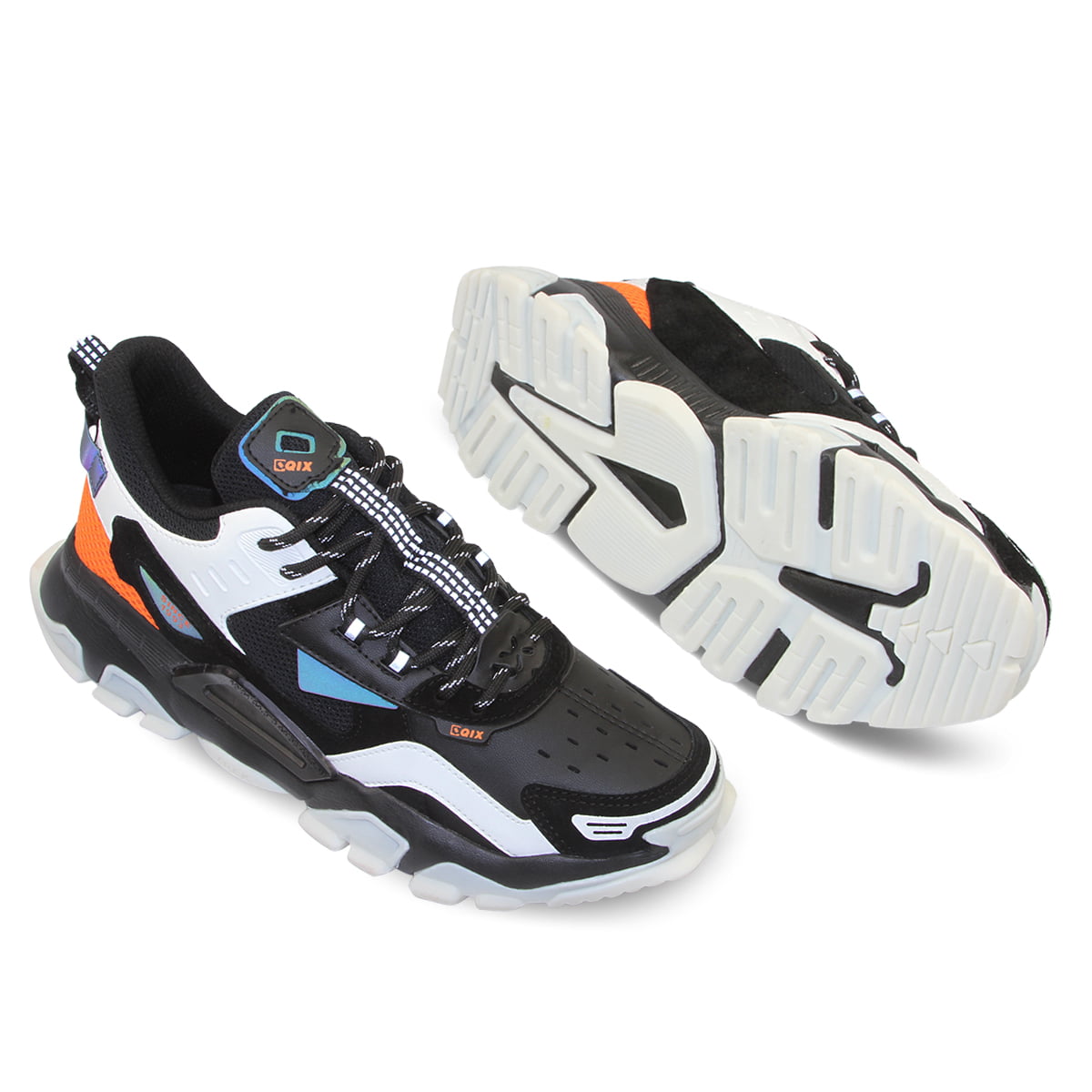 Tênis Qix Trek Sneaker Reflect - Black White - Exclusivo - JD Skate Shop