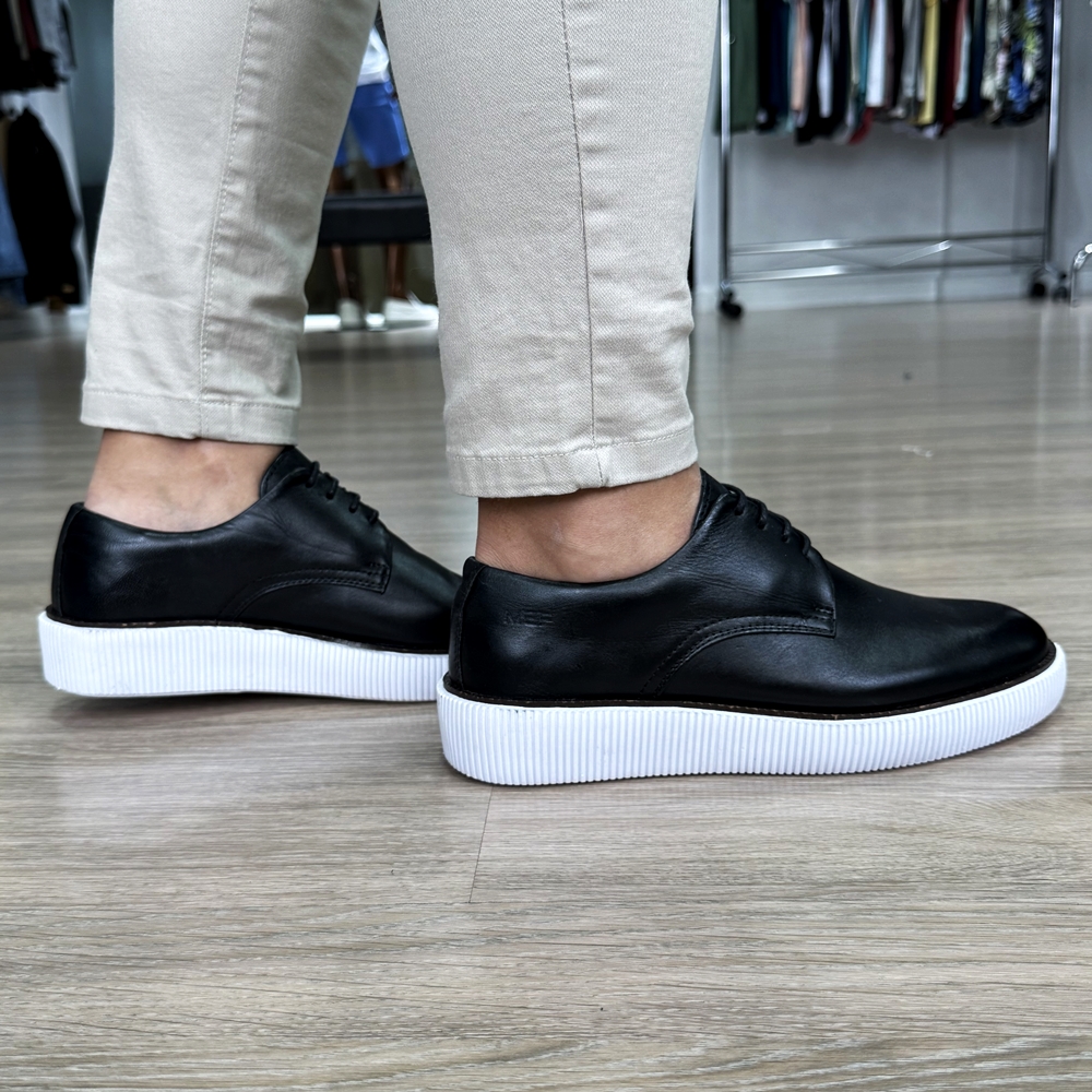 Sapato Derby Mef Málaga Preto - Moda Masculina