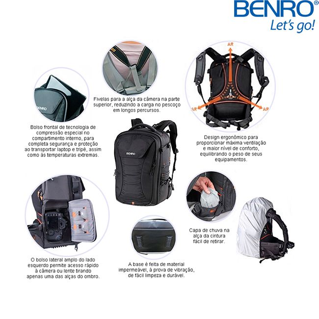Mochila Profissional BENRO PRO RANGER 600N Preta - EKOBAN Equipamentos ...