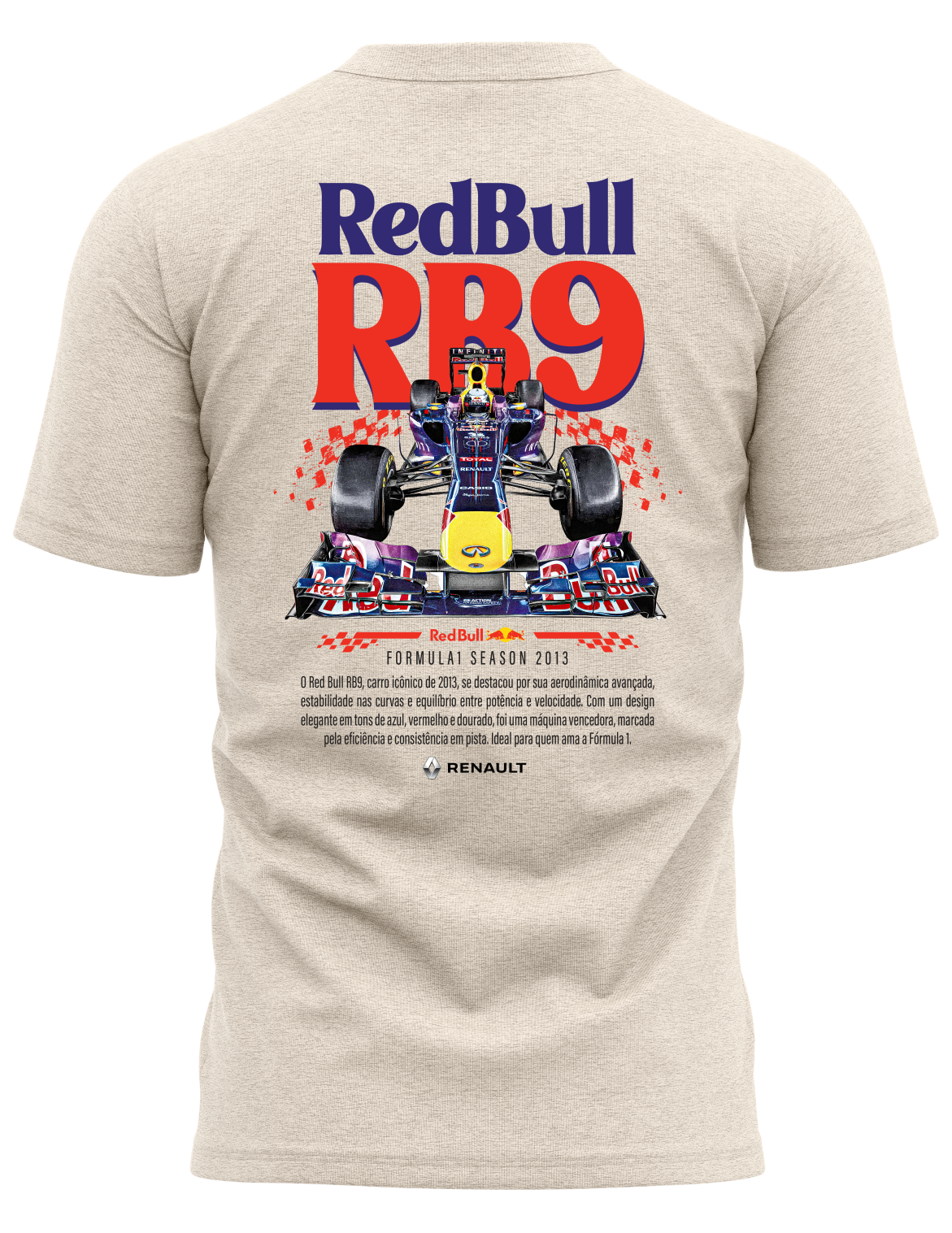 Camiseta History Red Bull RB9 Off White - POLE STORE