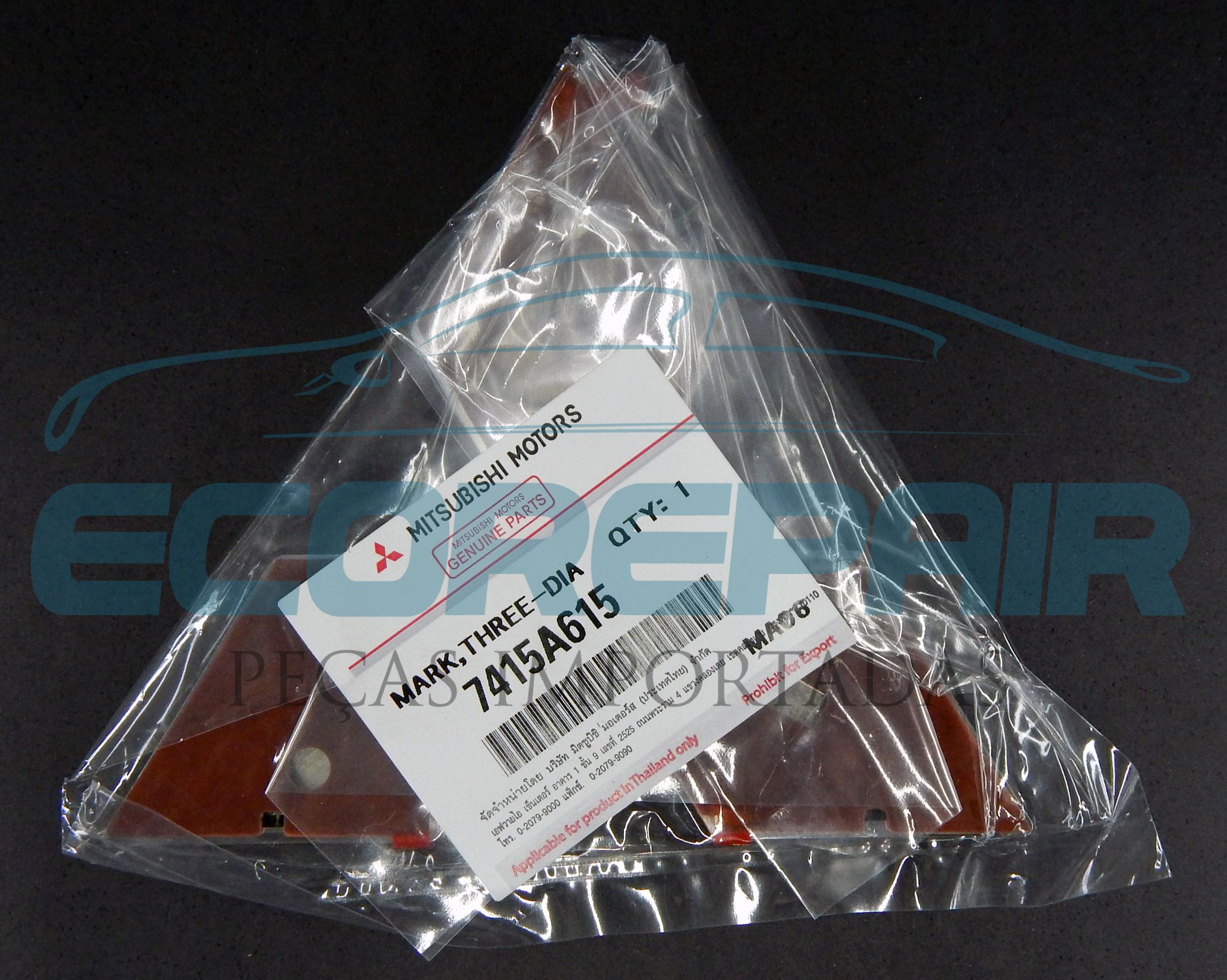 Emblema Mitsubishi 3 diamantes tampa traseira Nova L200 2016 ...