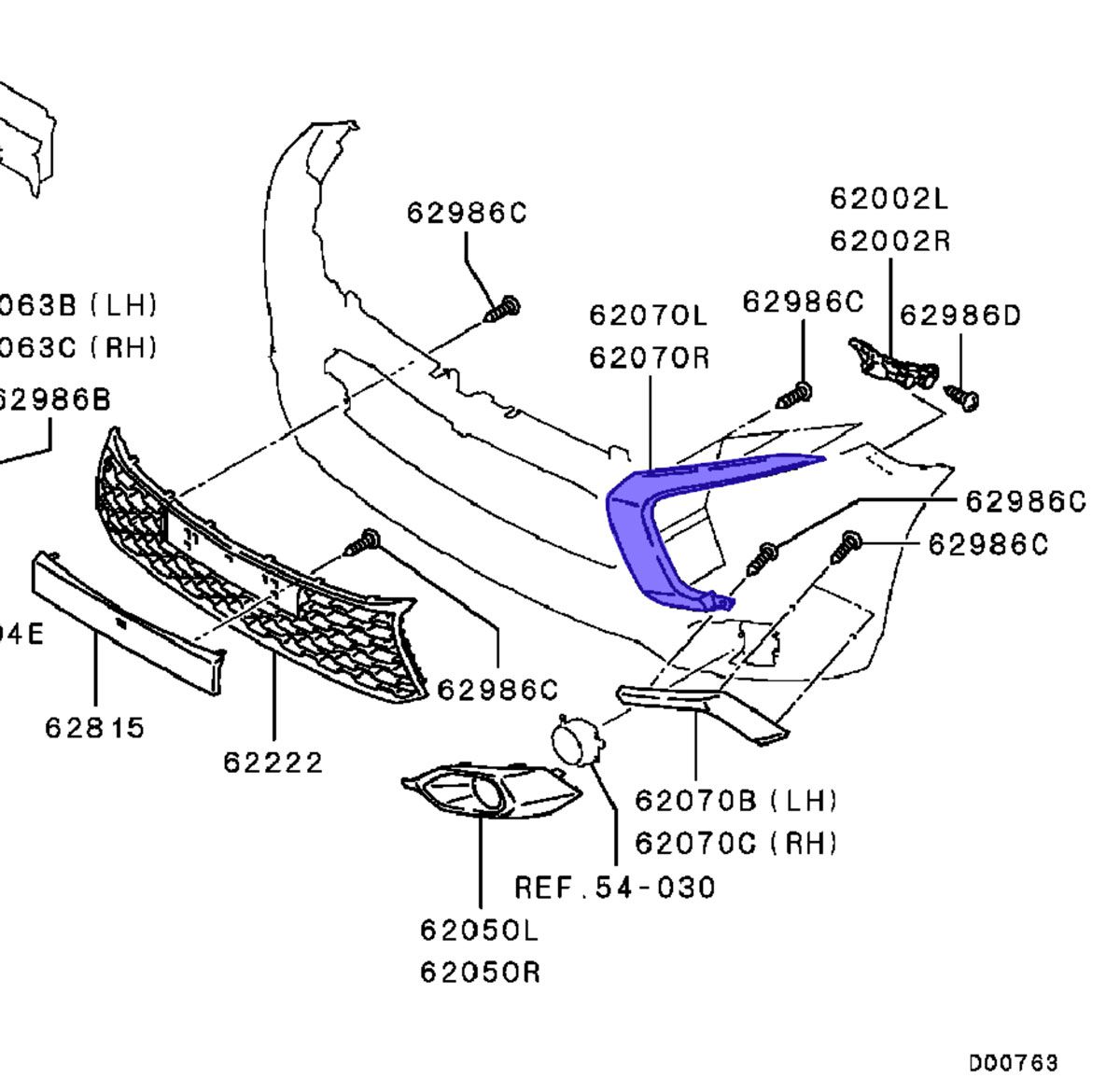 Moldura superior Parachoque dianteiro Pajero Sport 19-20 - Original ...