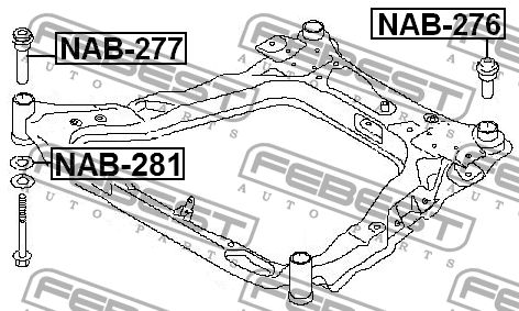 Bucha dianteira grande do quadro Nissan X-trail T31 54466JD000 - Febest ...