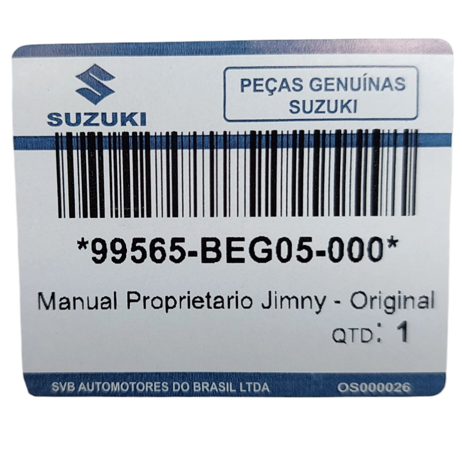 Manual Proprietario Suzuki Jimny - Original - Ecorepair Peças Importadas