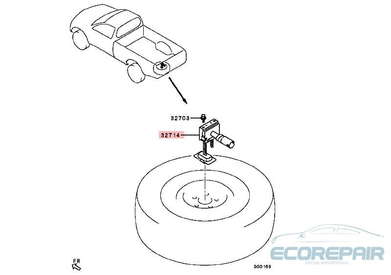 Mecanismo Catraca do estepe L200 Triton MR995050 - Original - Ecorepair ...
