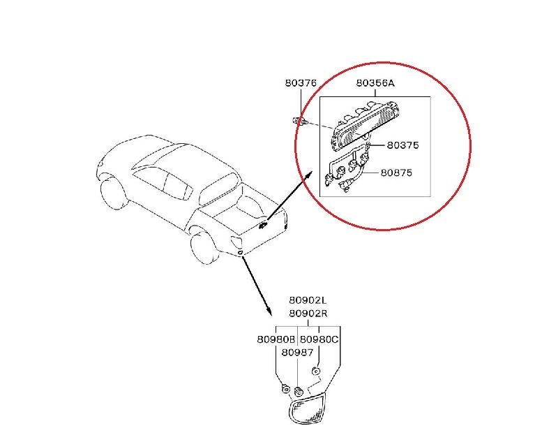 Lanterna Brake Ligth L200 Triton 8334A059 - Ecorepair Peças Importadas