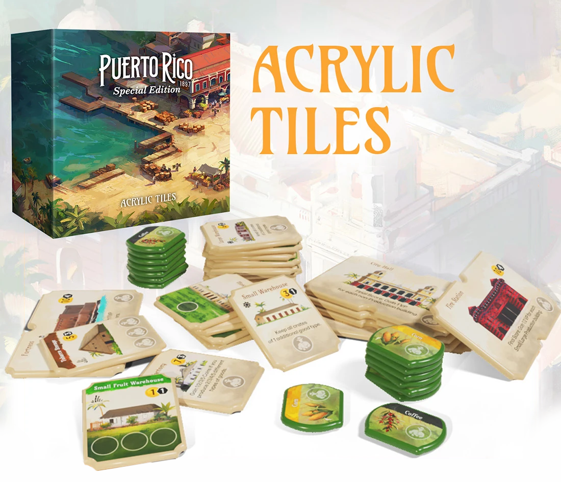 Tiles em Acrílico - Puerto Rico 1897 - meeplebr