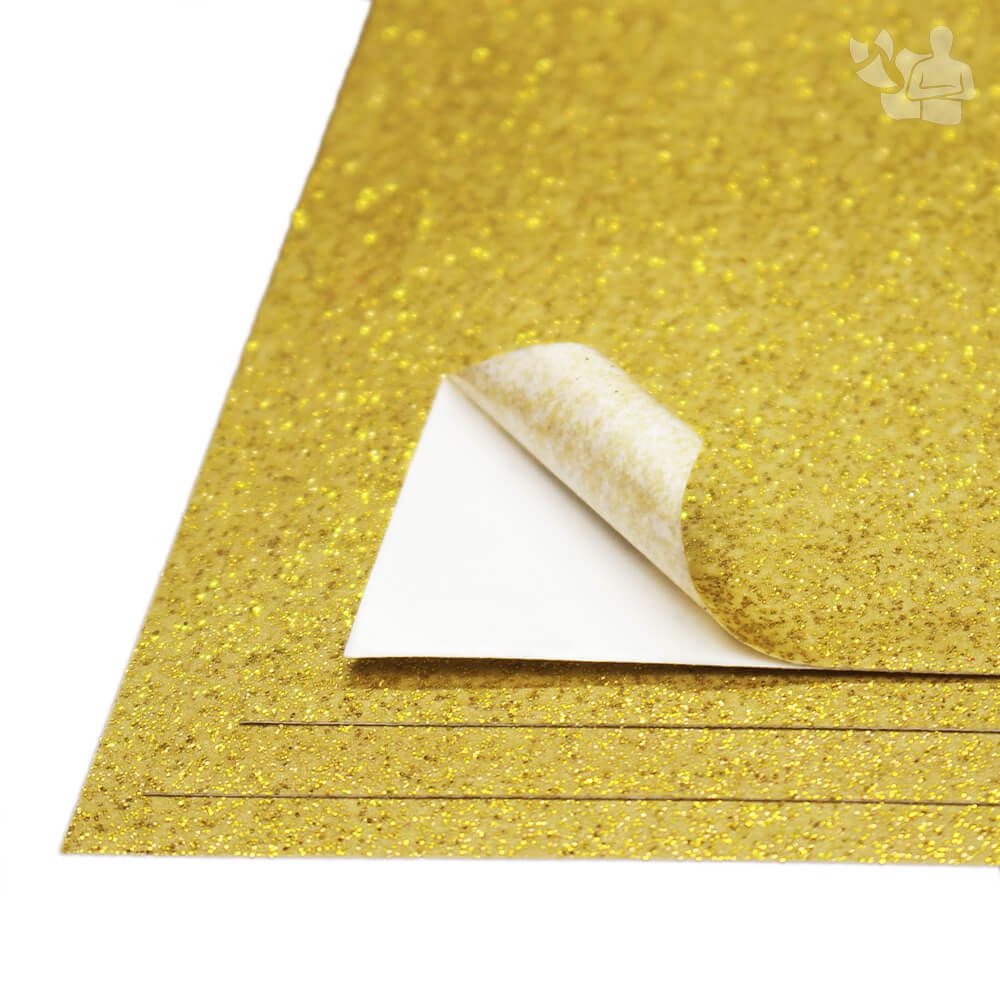 Papel Glitter Adesivo - Dourado - A4 - SupperPapel | 11 anos!