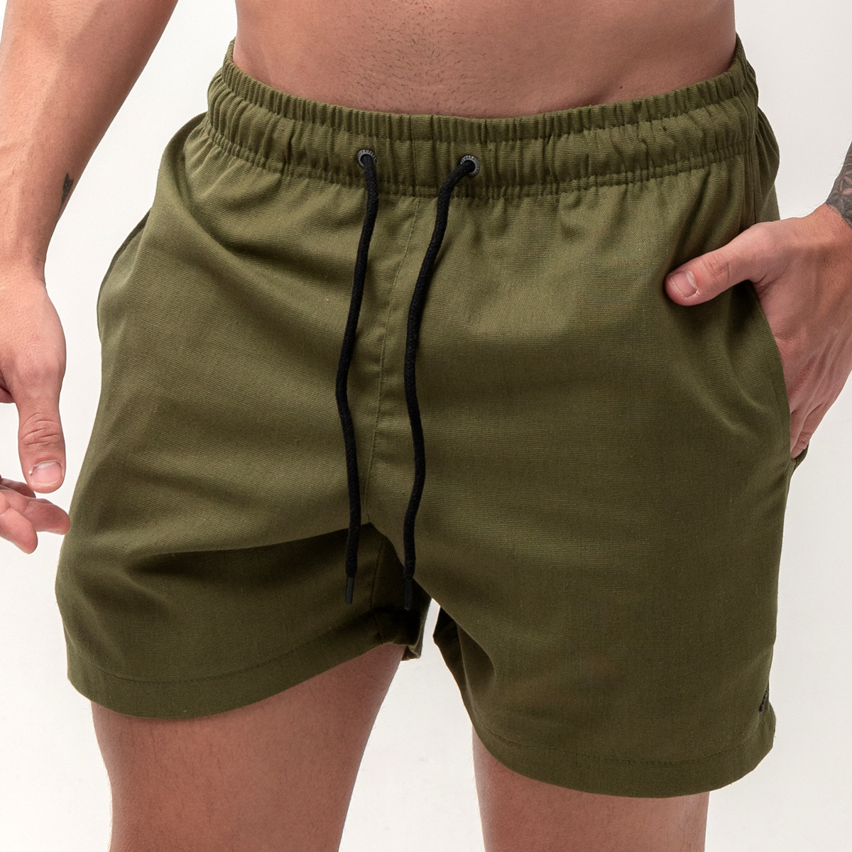 Shorts Bermuda Linho Casual Masculino Premium Verde Musgo - LaVíbora ...
