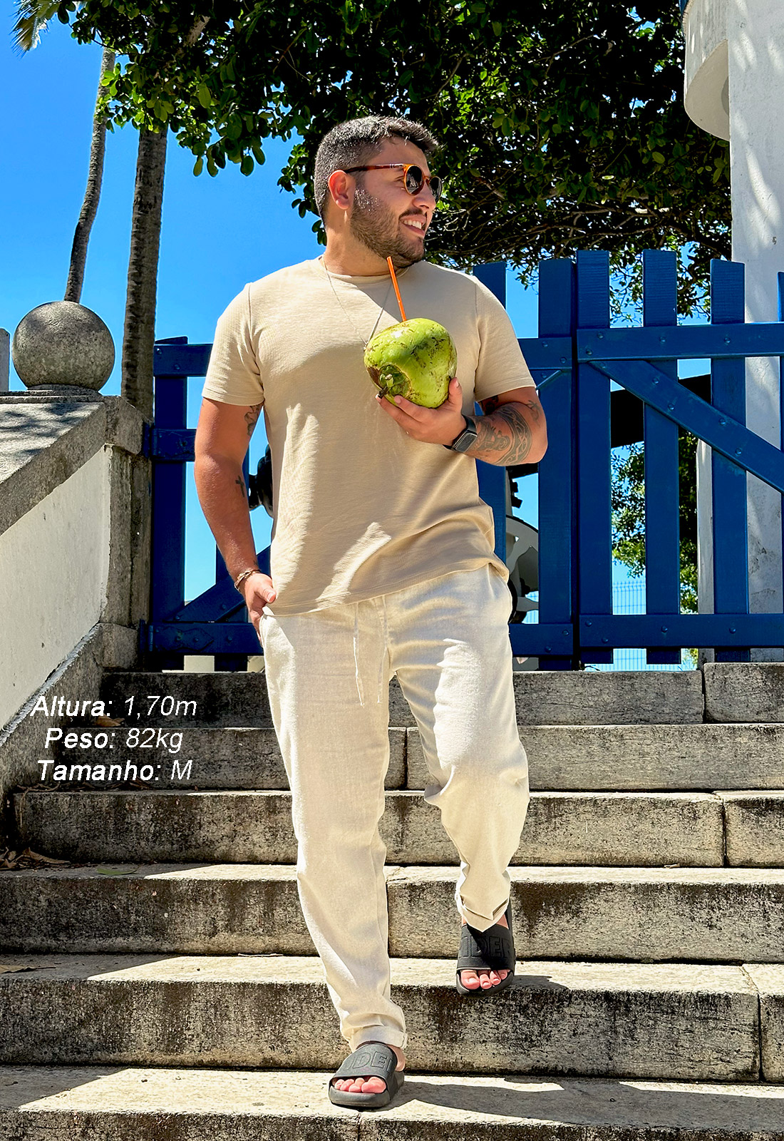 Calça De Linho Masculina Casual Premium - Natural - LaVíbora: Shorts ...