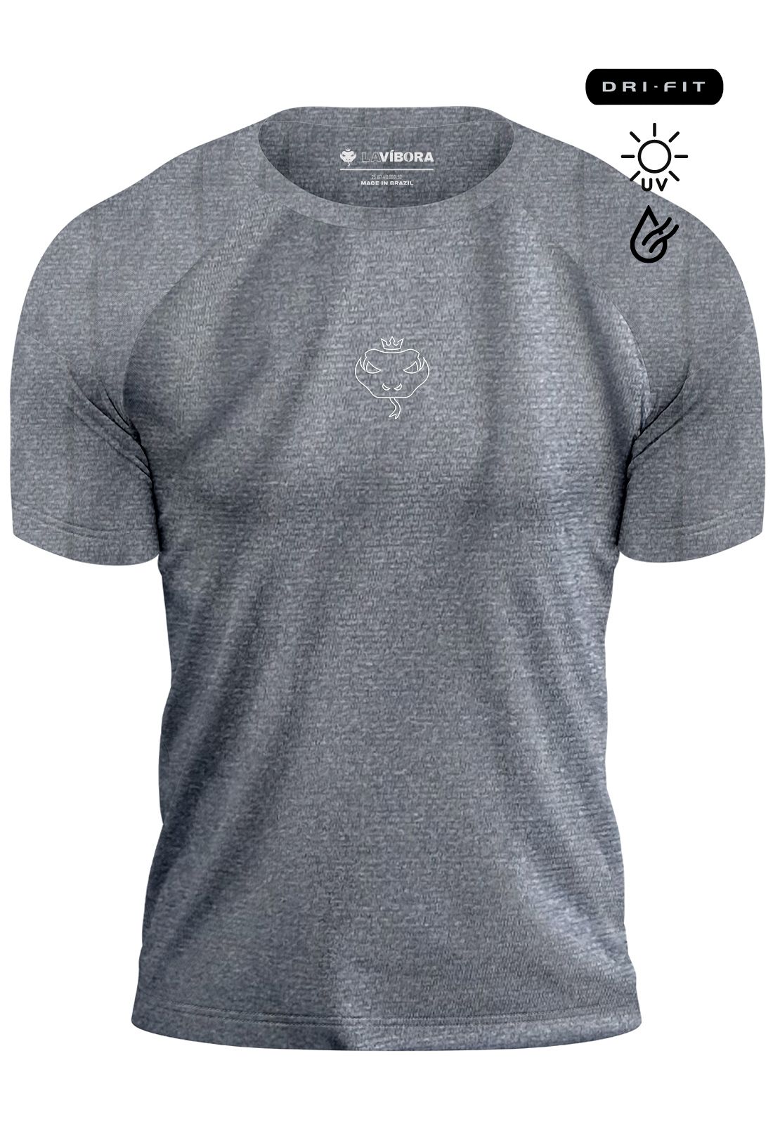 Camiseta Masculina Performance Dry Fit Tech Cinza Mescla - LaVíbora ...