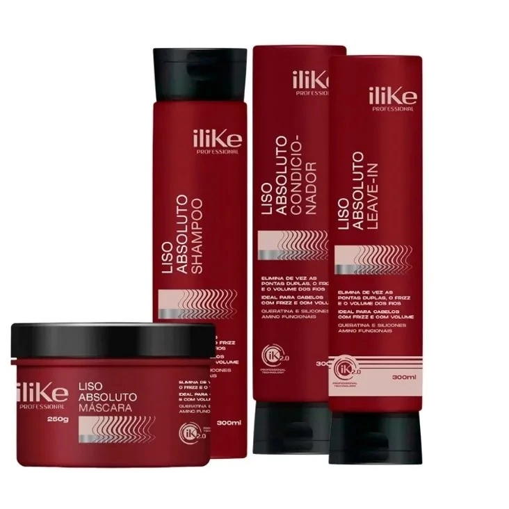 iLike Liso Absoluto Kit Completo - 4 Produtos - Espaço Hair Brasil