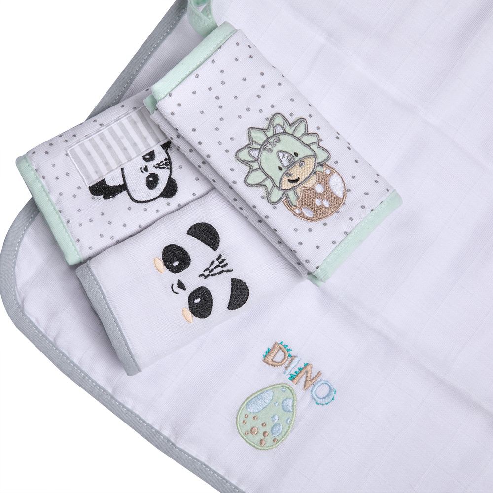 Kit Paninho De Boca Com Prendedor De Chupeta Panda Papi - Cia Bebê