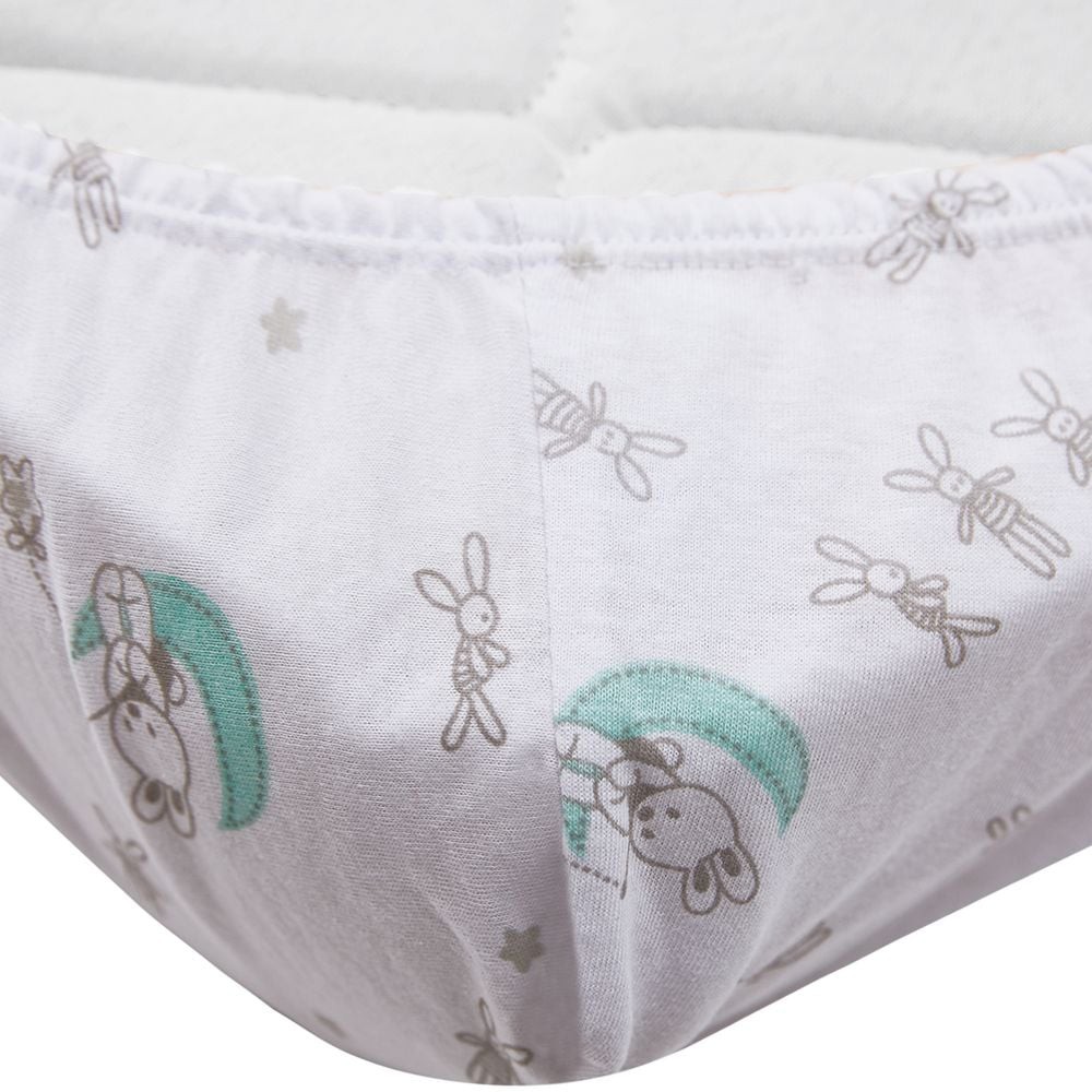 Lençol Bebê Avulso Com Elástico Coelho Papi - Cia Bebê