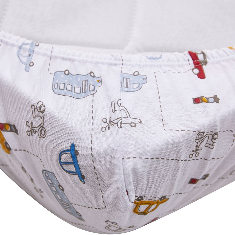 Lençol Bebê Avulso Com Elástico Carrinhos Papi - Cia Bebê