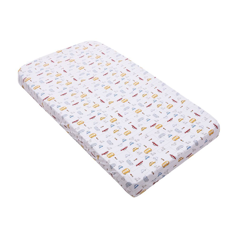 Lençol Bebê Avulso Com Elástico Carrinhos Papi - Cia Bebê