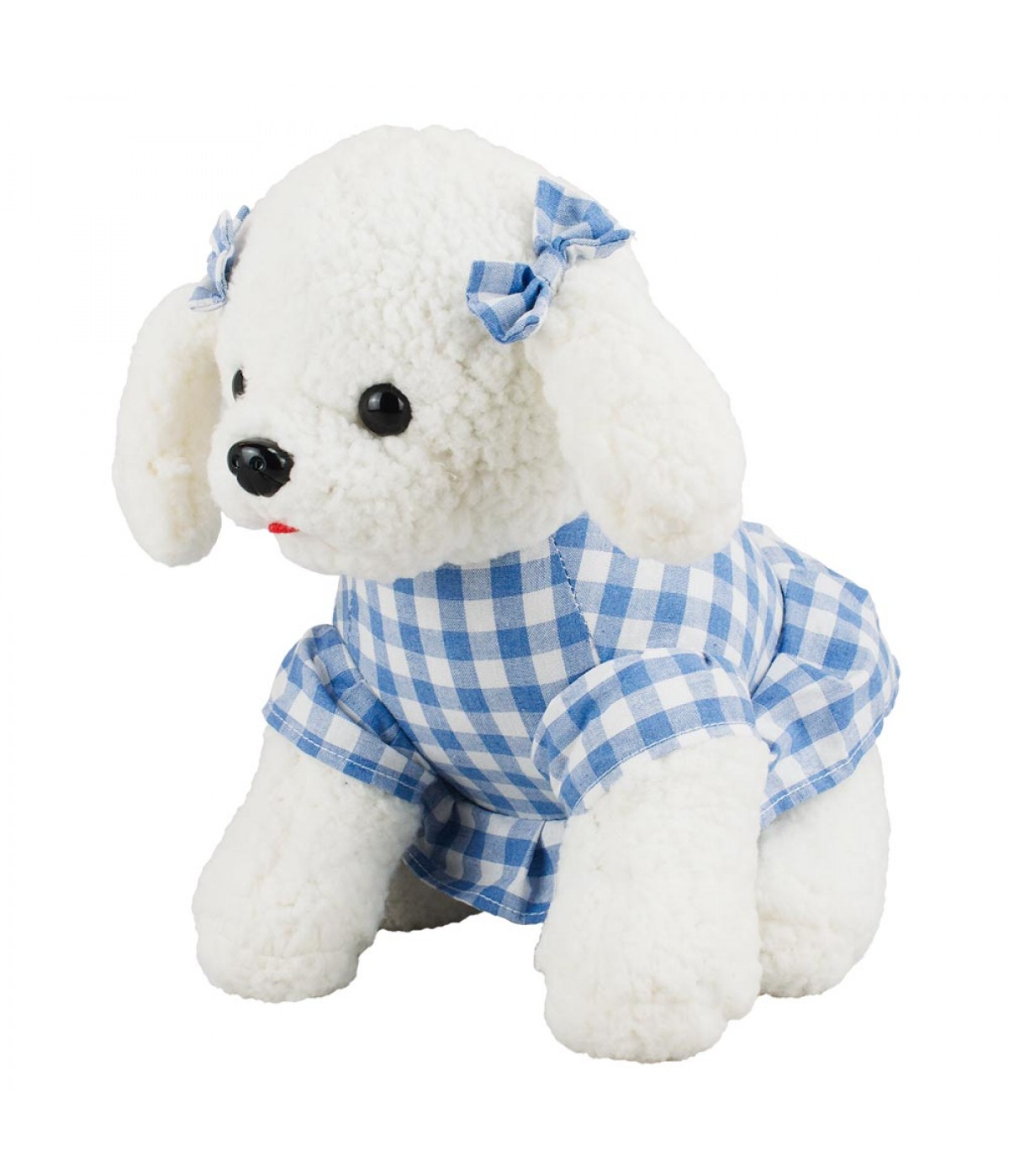 Cachorrinha Poodle de Pelúcia Vestido Azul 23cm - Cia Bebê