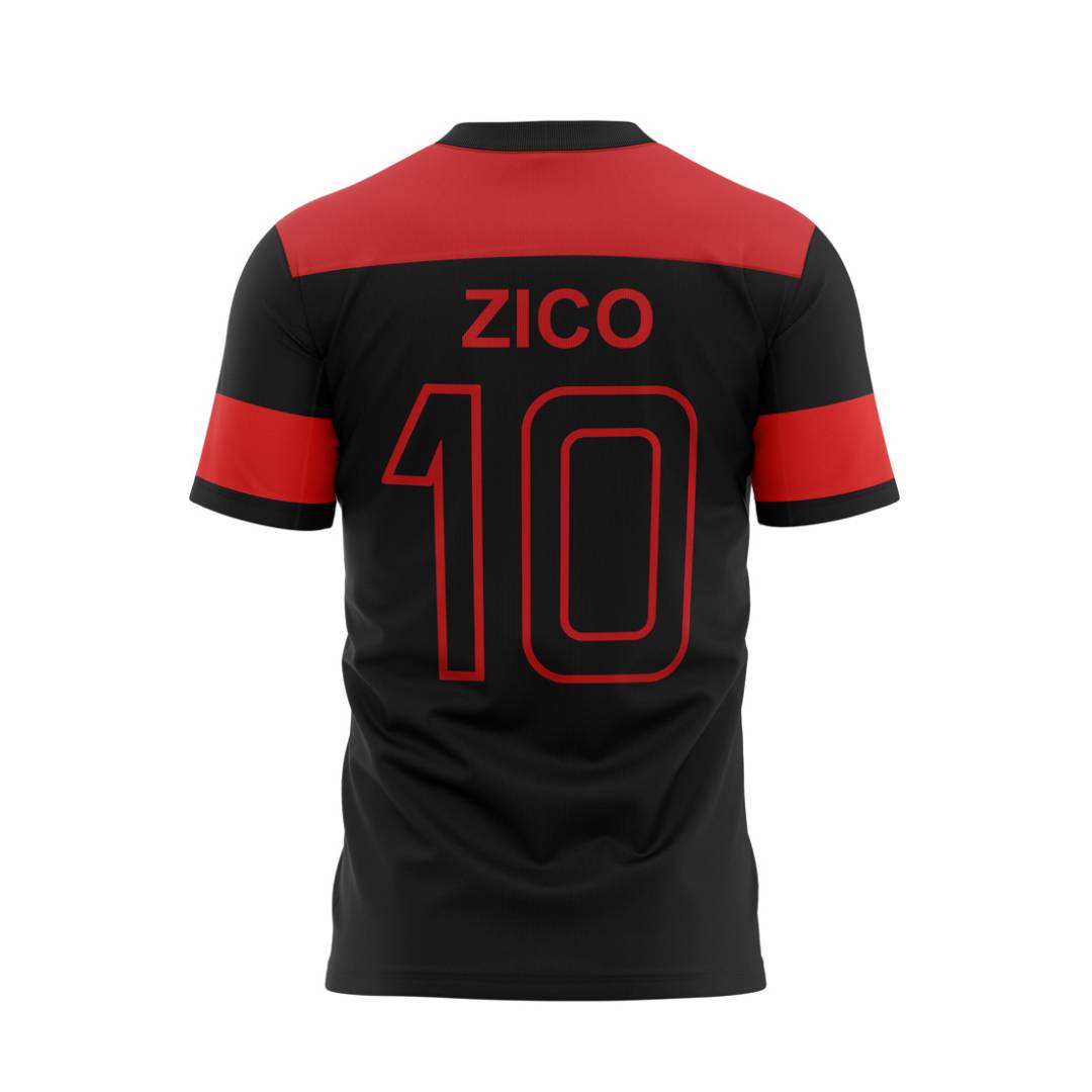 Camisa Flamengo Infantil Retrô Zico Mundial 1981 Preta - Cia Bebê