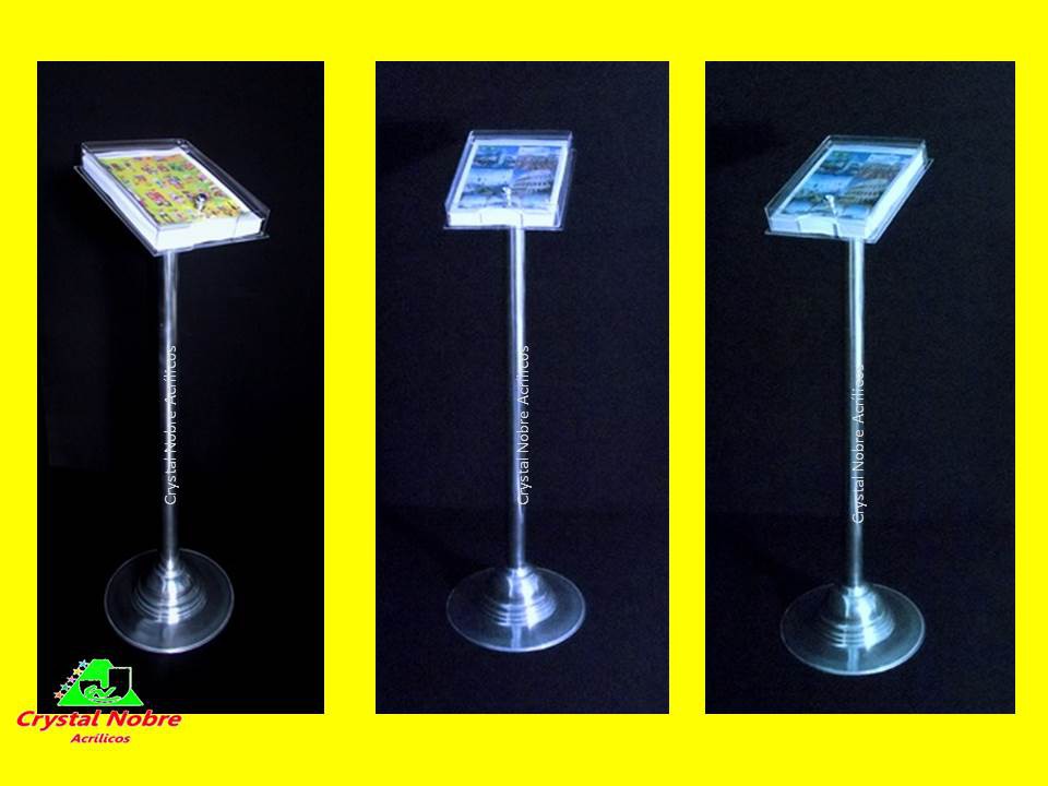 Porta Panfletos A4 Pedestal Cristal Nobre Acrílicos - Crystal Nobre ...