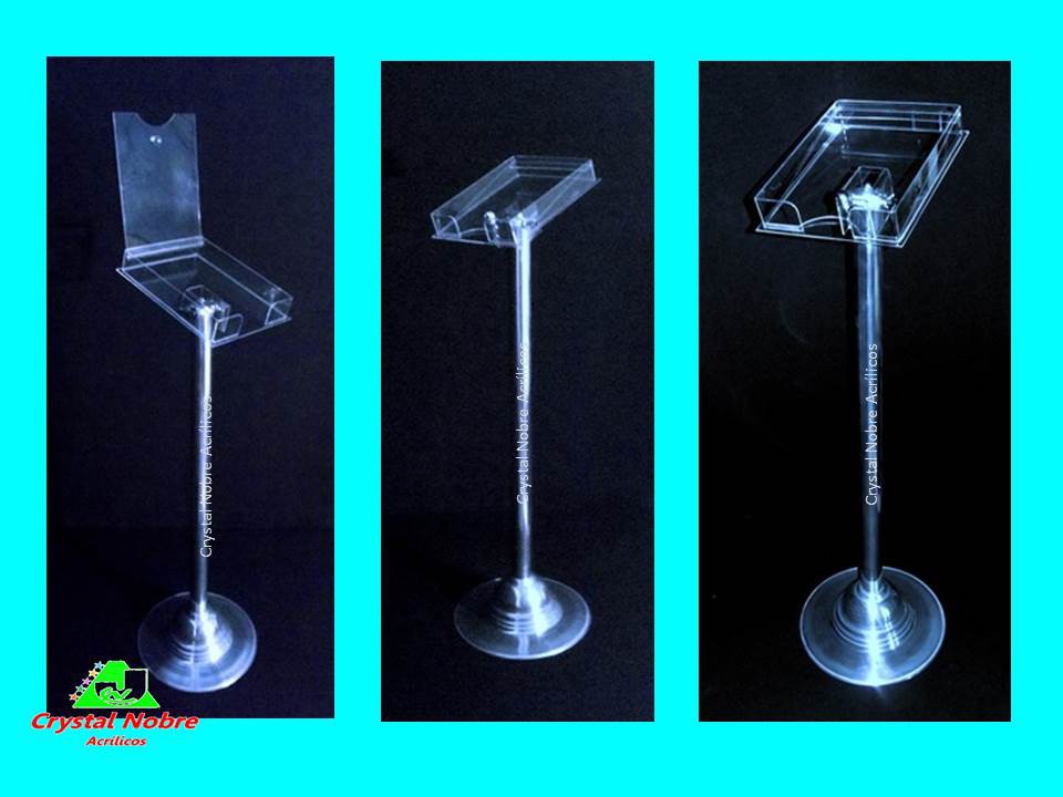 Porta Panfletos A4 Pedestal Cristal Nobre Acrílicos - Crystal Nobre ...