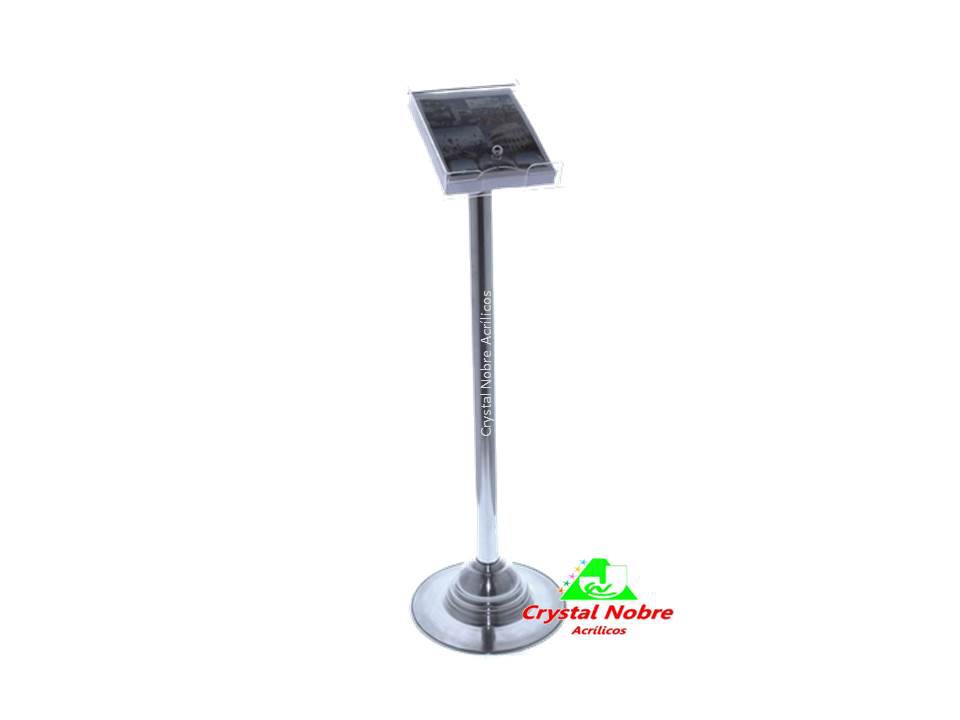 Porta Panfletos A4 Pedestal Cristal Nobre Acrílicos - Crystal Nobre ...