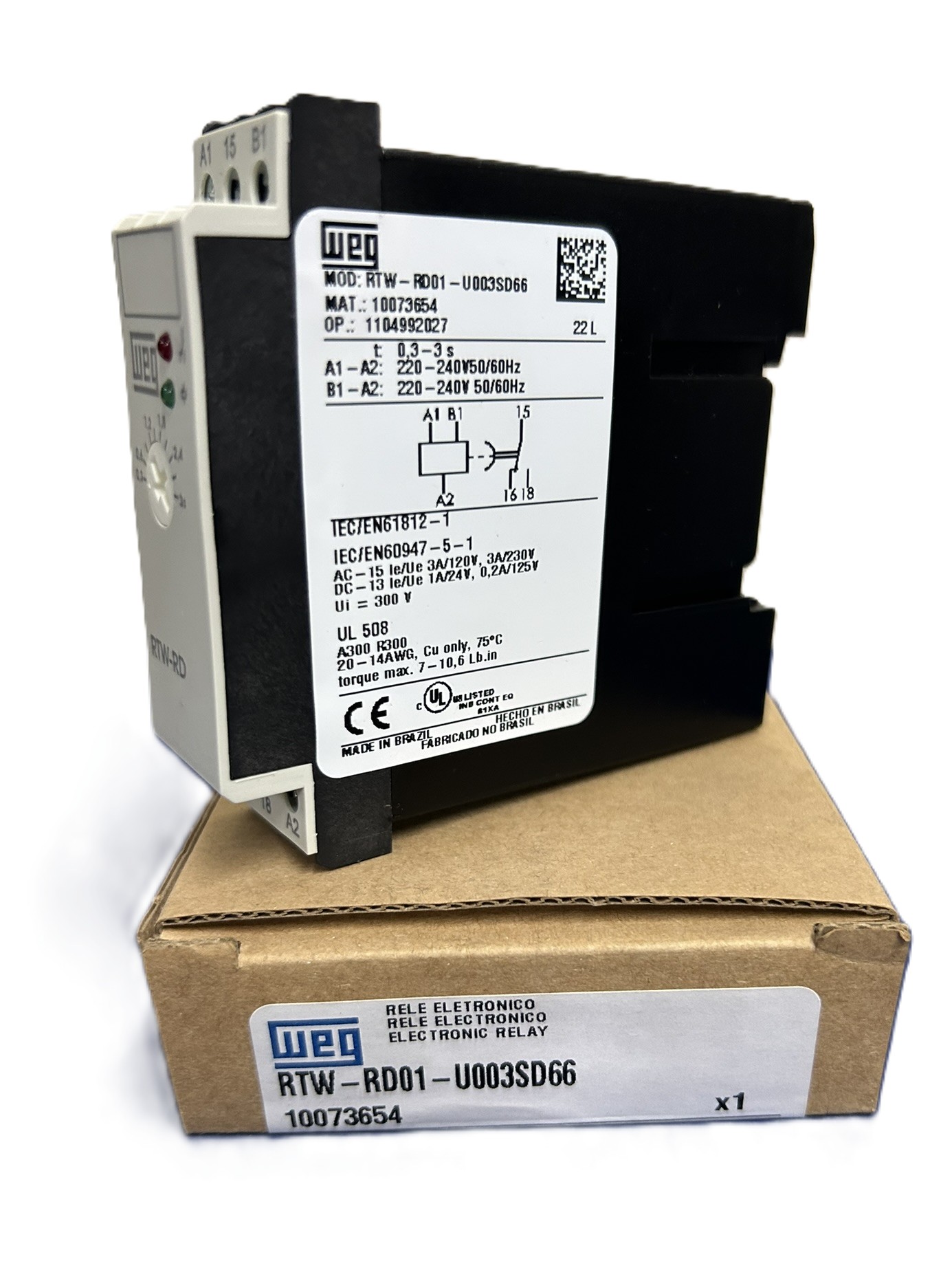 Relé de Tempo Ret. na Desenergização 3Seg. 220Vca *RTW-RD01-U003SD66 ...