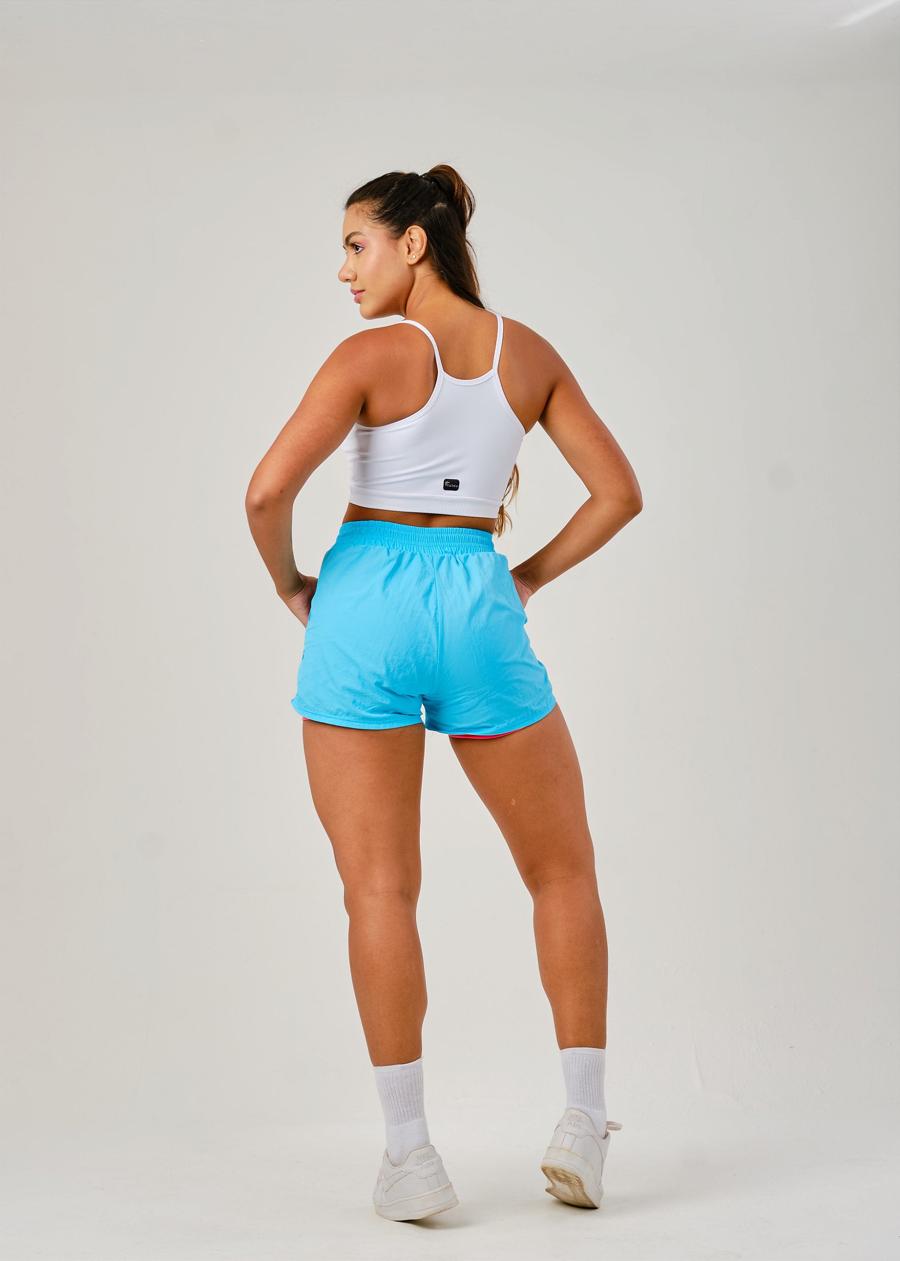 Short Nylon Blue Ice - Fluido Fit