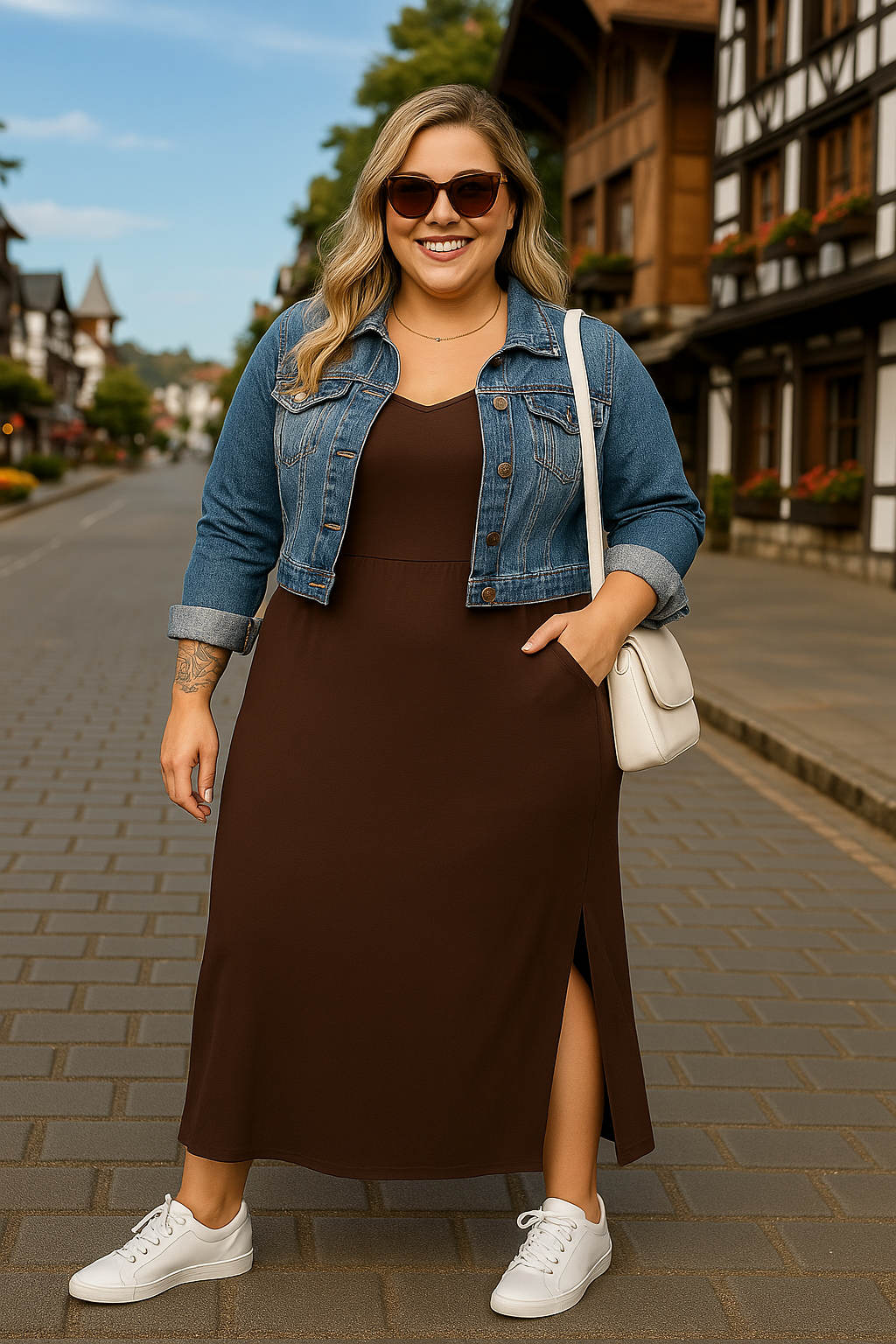 Vestido Aurora Marrom Plus Size - Distrito Moda | Moda e Estilo Plus Size