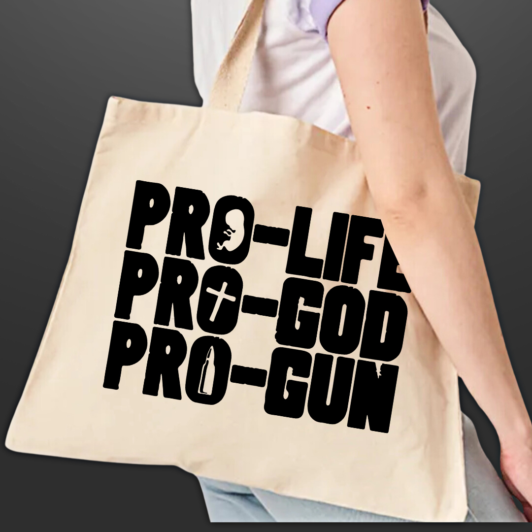 Ecobag Pro-life-Pro-God-Pro-Gun - DireitaStore