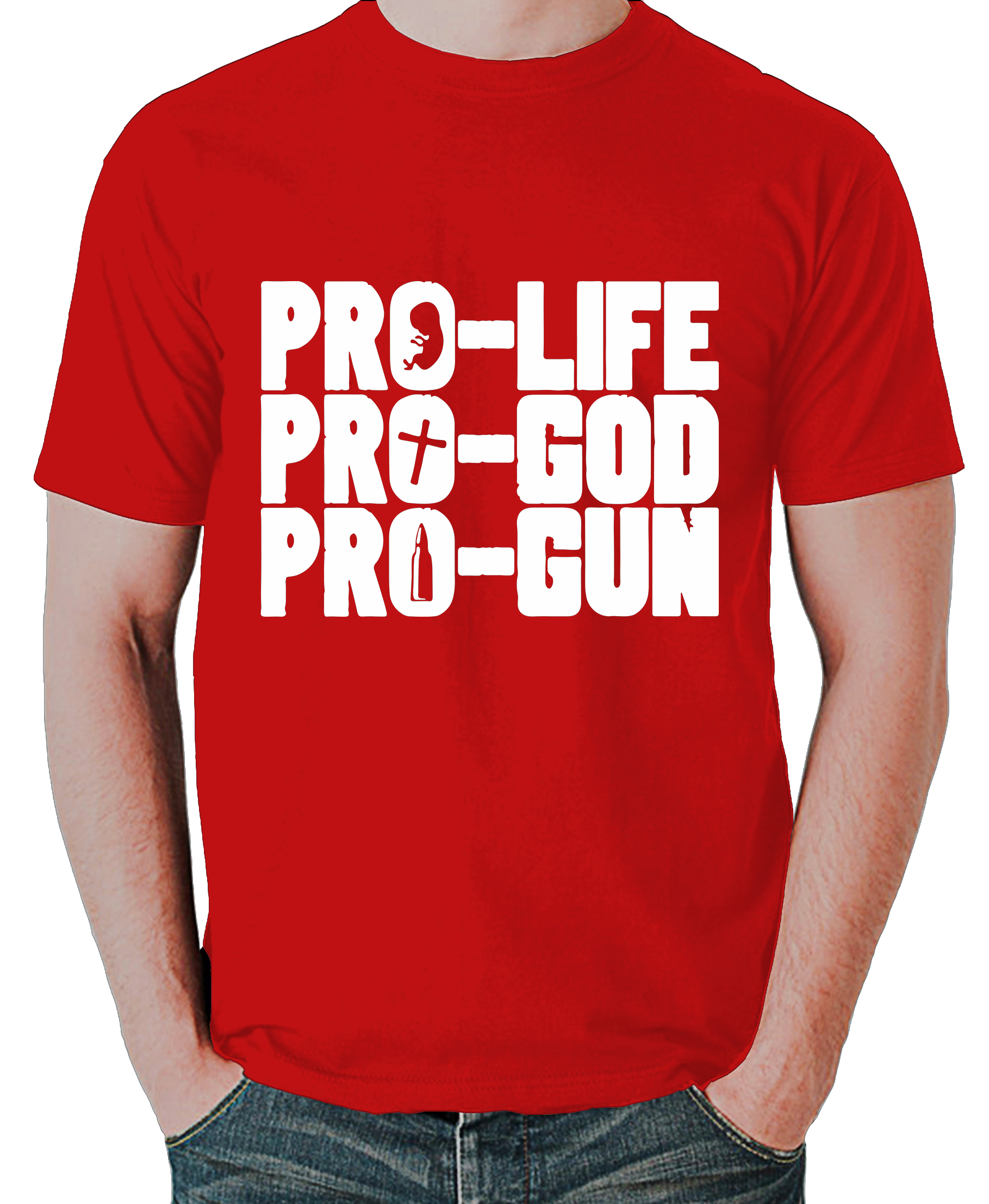 Camiseta Pro-Life-Pro-God-Pro-Gun - DireitaStore